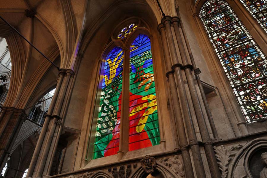 The Queen's Window by David Hockney is revealed | Westminster Abbey