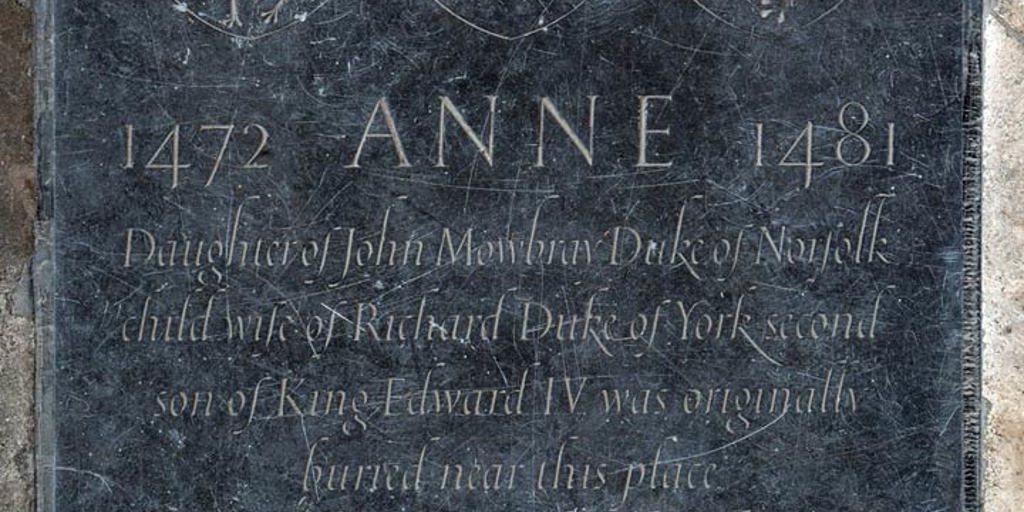 Anne Mowbray, Duchess of York | Westminster Abbey
