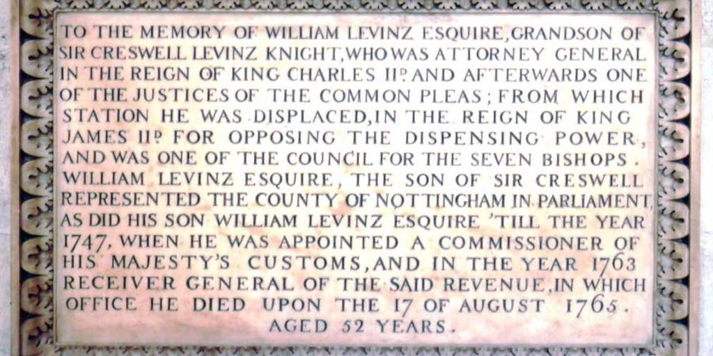William Levinz | Westminster Abbey