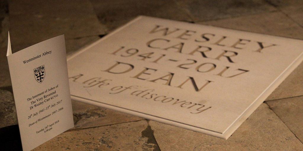 Ashes of Dr Wesley Carr buried in the Abbey | Westminster Abbey