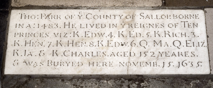 Thomas Parr | Westminster Abbey