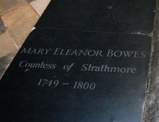 Mary Eleanor Bowes, Countess of Strathmore | Westminster Abbey